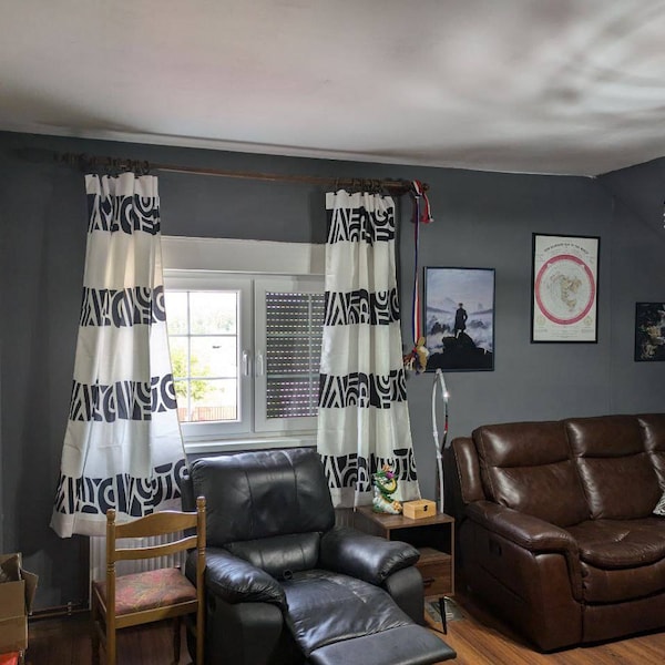 Colorful Pop Art Curtains, Abstract Woman Face Curtain, Art Decor ...