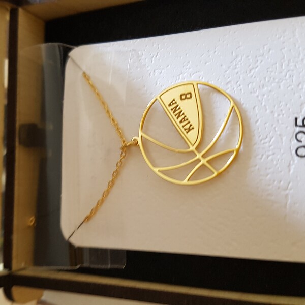 Custom Basketball Pendant, Basketball Necklace in Sterling Silver ...