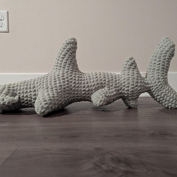 No-sew Hammerhead Shark Crochet Pattern – Jumbo Amigurumi Shark PDF ...