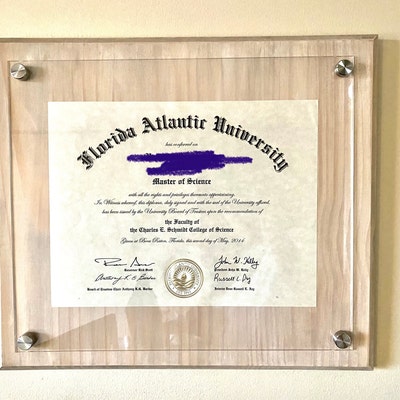 Acrylic Clear Floating Frame Art Photo Modern Diploma Degree Standoff ...