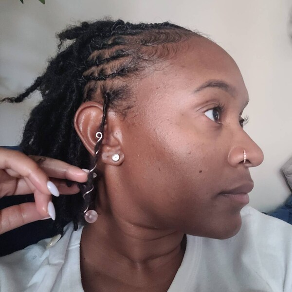 Loc Jewelry W/gold Glass Beads Set of 5 Dread/braid Charms Dreadlock ...