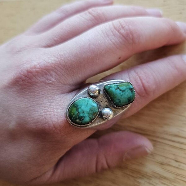 Vintage 14K Yellow Gold 20K Nugget & Diamond Mens Statement Ring - Etsy