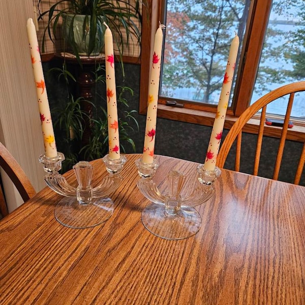 Fall Leaves/thanksgiving/autumn Decor/taper Candles. All Occasion Hand ...