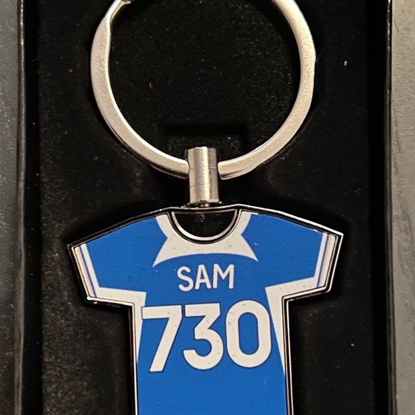 Personalised Chelsea Fan Keyring 2024/25 - Football Shirt Keyring, Any ...