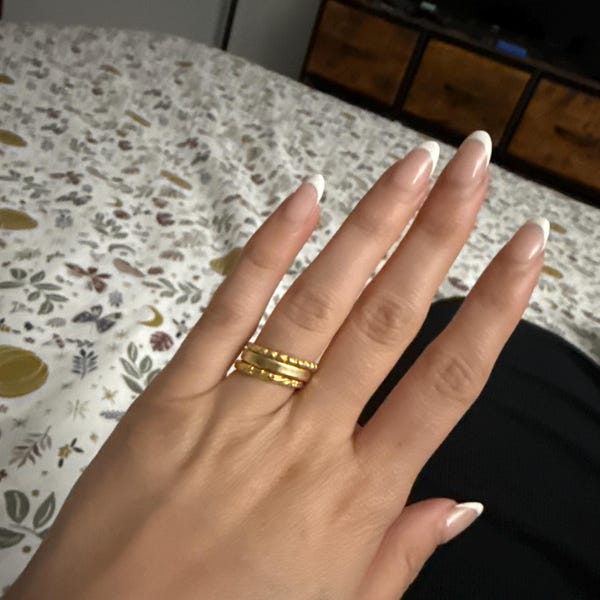 Two-tone Thumb Fidget Spinner Ring for Women, Sterling Silver Boho ...
