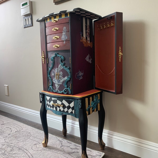 Eclectic Secretary Desk Hand Painted Fairy Tale Inspired Bureau Bedroom ...