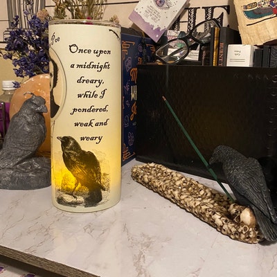 Edgar Allan Poe Halloween Vellum Candle Luminarie THE RAVEN Spooky Poem ...