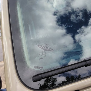 Jeeper Windshield Decal Alien Abduction/ufo Jeeper Sticker /wrangler ...