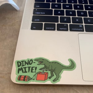 Dinosaur Stickers, Funny Vinyl Stickers, Animal Pun Stickers, Dino ...