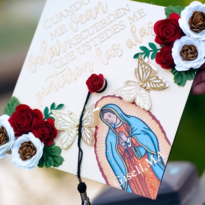 Graduation Cap Virgin Mary Mexico Graduation Topper Virgin Mary ...