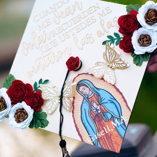 Graduation Cap Virgin Mary Mexico Graduation Topper Virgin Mary ...