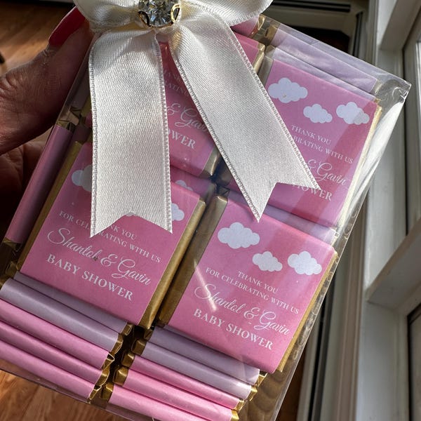 Pink Baby Shower Favor Bag, Thank You Party Bag, Birthday Gift Bag ...