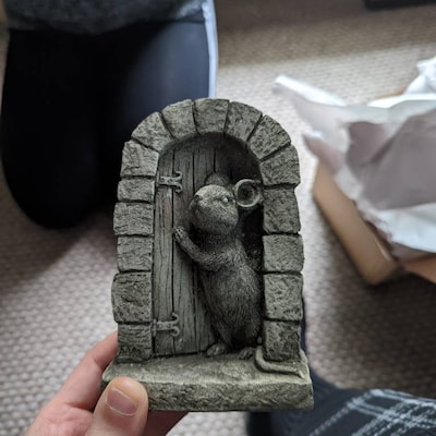 Mouse Door Stone Statue Garden Outdoor Home Tree Animal Decoration ...