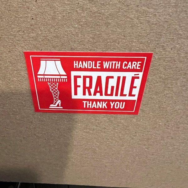 FRAGILE Mailing Labels - A Christmas Story, Leg Lamp, Etsy Sellers: 10 ...