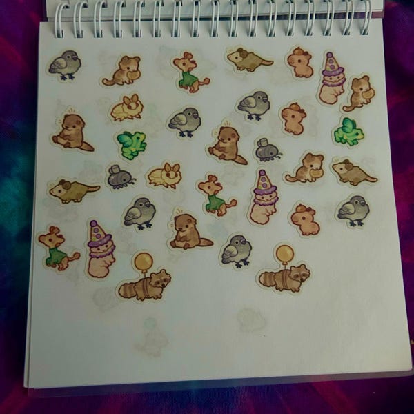 Tiny Animal Sticker Sheets / 4x6 Sticker Sheet of Small Cute Aesthetic ...
