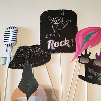 Rock Star Photo Booth Props for Rockstar Party - Etsy