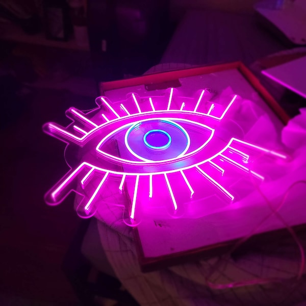 Evil Eye Custom Neon Sign Logo Wall Art Decor | Anime Neon Sign ...