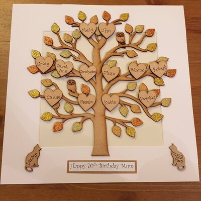 Large Family Tree Picture Box Frame Personalised up to 35 - Etsy