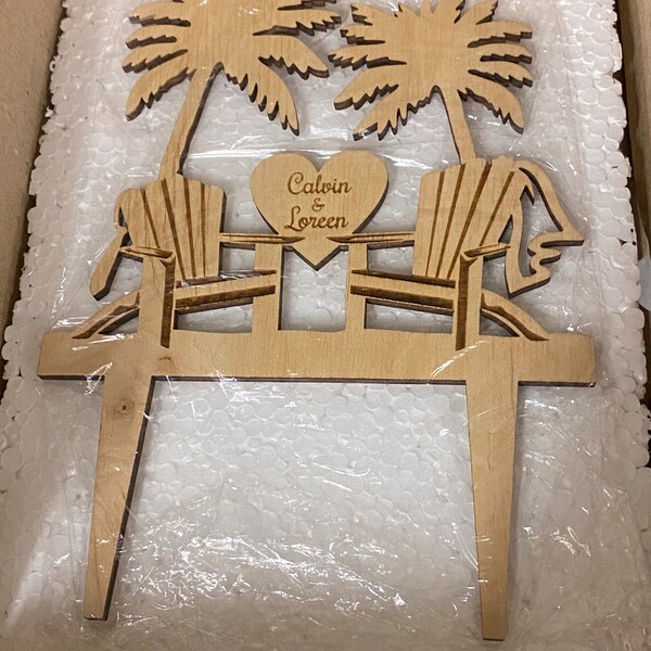 Beach Wedding Palm Tree Tropical Cake Topper Date,palm Tree Outdoor ...