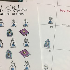 Church Stickers 1/2 Each Planner Stickers Church Day - Etsy