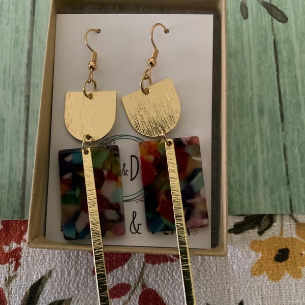 Color Pop Statement Earrings | Eco-friendly Acetate Earrings | Fun ...