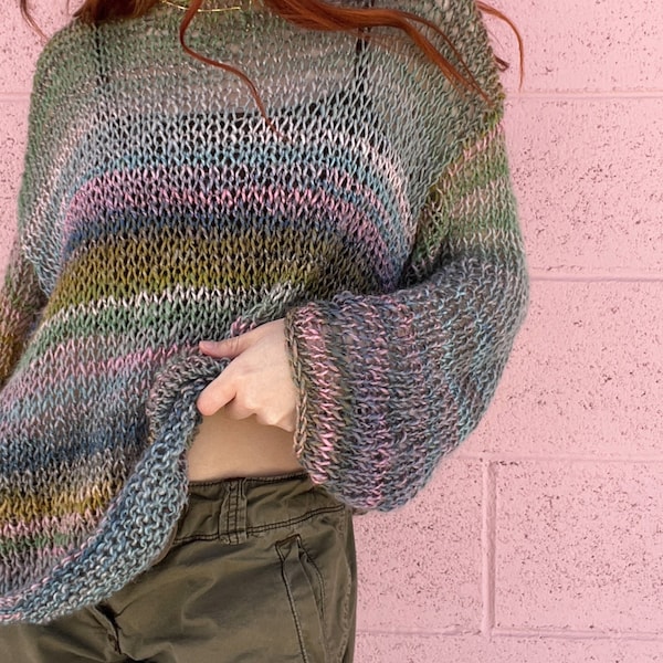 KNITTING PATTERN: BASIC Open Knit Sweater - Etsy