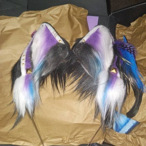 MTO Gray Siren Ears Gray and Black Water Creature Ears Fantasy Ears ...
