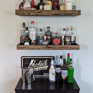 Wood Wine Rack the Ryan Wall Mounted Shelf & Hanging - Etsy