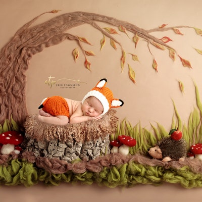 Digital Backdrop, Background Newborn Baby Girl Boy Forest Appeal Fall ...