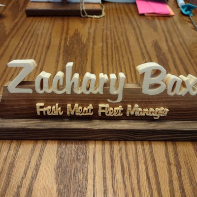 Custom Wood Desk Name Plate Original Design With Photo Holder - Etsy