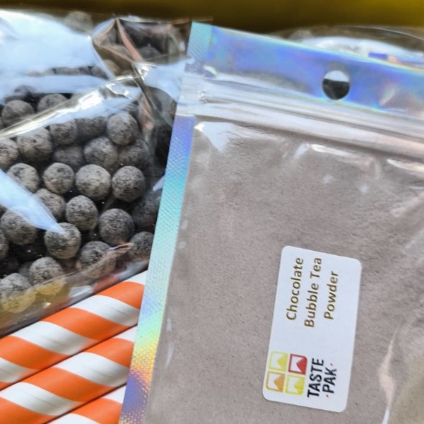 Matcha Bubble Tea DIY Kit – Letterbox Gift With Green Tea Tapioca Pearls – Free Sticker With ...