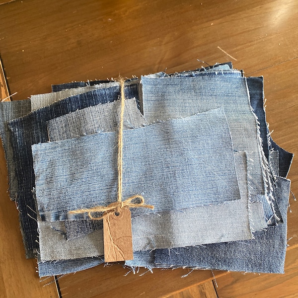 Recycled Denim Scrap Braid Garland, Denim Bunting, Denim Scrap Garland ...