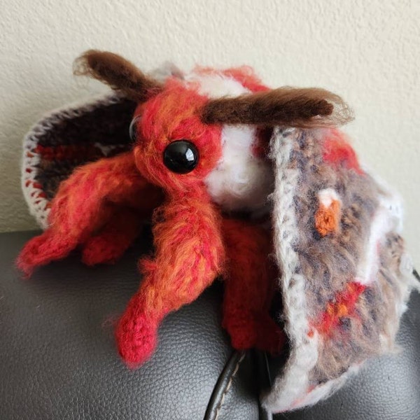 Made to Order Rosy Maple Moth Crochet Plush Toy, Amigurumi Stuffed ...
