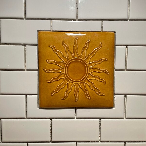In Stock in Three Glazes -- 6x6 Sun Accent Tile, Kitchen Tile ...