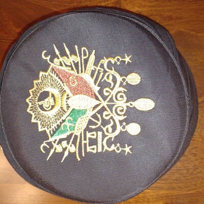 Black Skullcap, Ottoman Empire Coat of Arms Embroidered Kufi, Sunnah ...