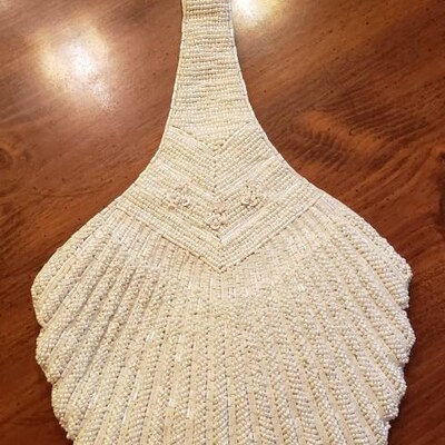 Bridal Clutch, Wedding Clutch, Shell Shaped Beaded Wristlet,couture ...