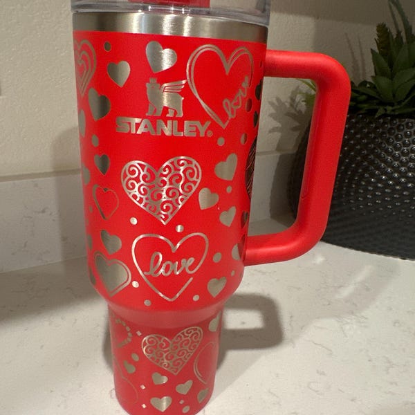 Smiley Face Stanley Flip Straw Lavender Lilac Purple Custom Laser ...