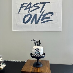 Fast One Birthday Backdrop, Race Car Birthday Banner, Race Car Birthday ...