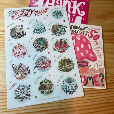 Full Moon Planner Stickers Moon Phase Stickers Moon Phase Planner ...