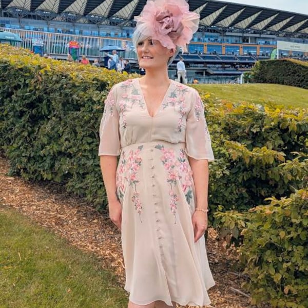 Navy Blue Fascinator, Navy Wedding Hat, Blue Flower Fascinator Hat ...