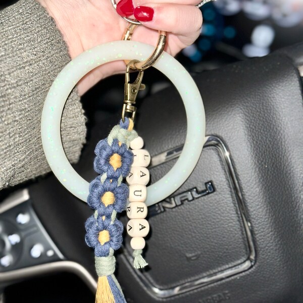 Personalized Keychain, Custom Text Metal Keychain, Gold Brass Circle ...