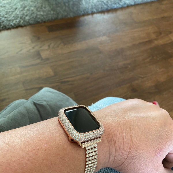 Rose Gold Apple Watch Band Womens Swarovski Crystal iPhone Watch ...
