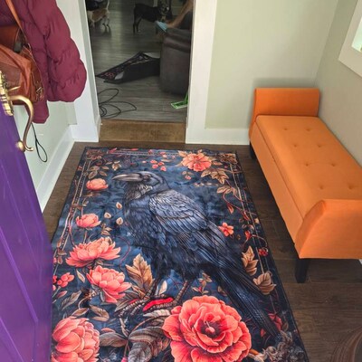 Celestial Pattern Moon and Flowers Runner, Celestial Rug, Celestial ...