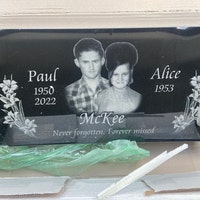 12x24x0.45 Human Headstone, Granite Headstone for 3 Persons, Diamond ...