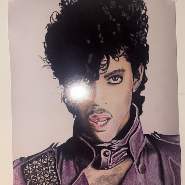 Prince Purple Rain Print From Original Colored Pencil Portrait - Etsy