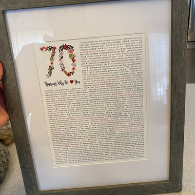 75th Birthday Gift, 75 REASONS Why We Love You, Gift for Dad, Gift From ...