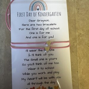 PERSONALIZED First Day of Kindergarten, Rainbow Mommy and Me Bracelets ...