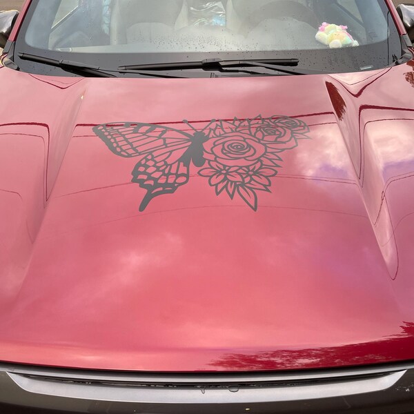 Two Printed Vinyl Hood Decals Custom Name Text Accessories, Hood Decals ...