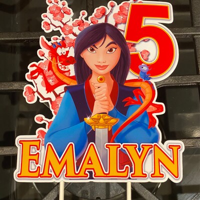 Mulan Cake Topper, Custom Cake Topper, Personalized Cake Topper, Disney ...