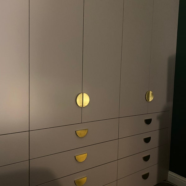 Brass Half Moon Handles | Kitchen Handle | Drawer Handle - Etsy